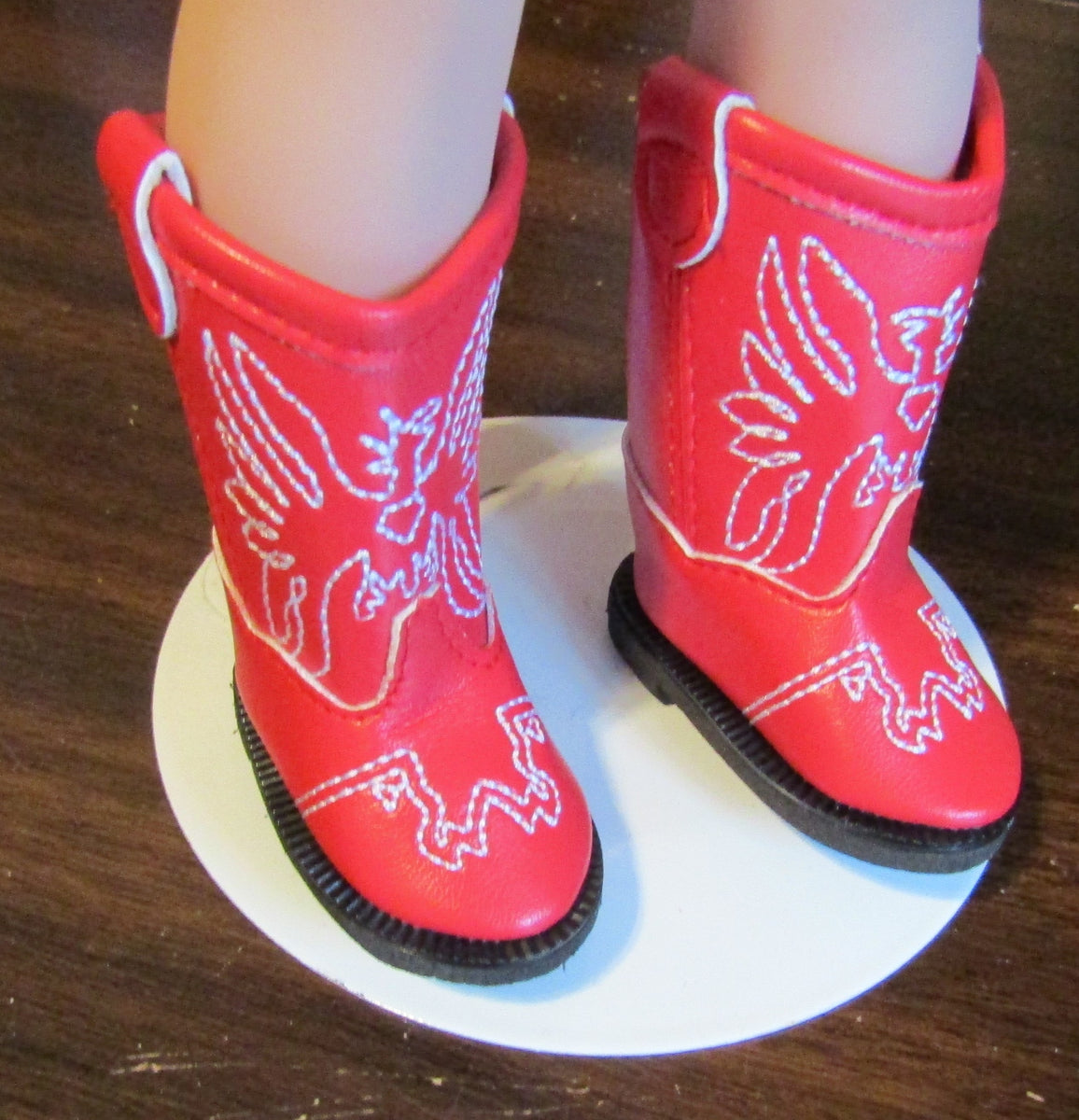 Wellie Wisher 14 inch Doll Western Boots: Red – Handmade Designs for Dolls