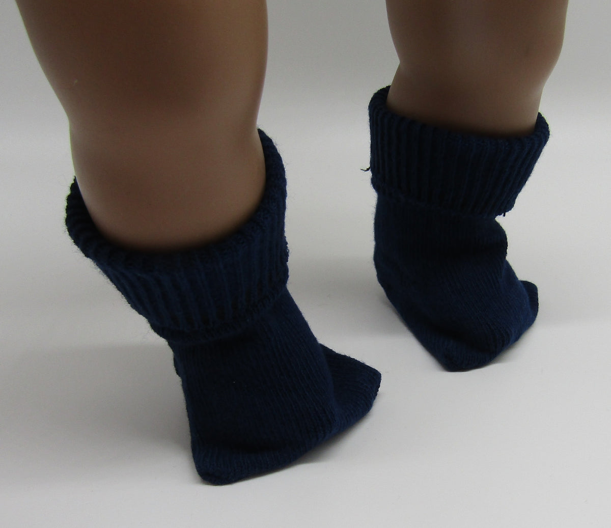 Fold-over Socks 18 & 15 inch Doll: Dark Blue – Handmade Designs for Dolls