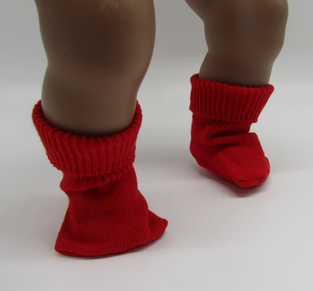 Fold-over Socks 18 & 15 inch Doll: Red – Handmade Designs for Dolls