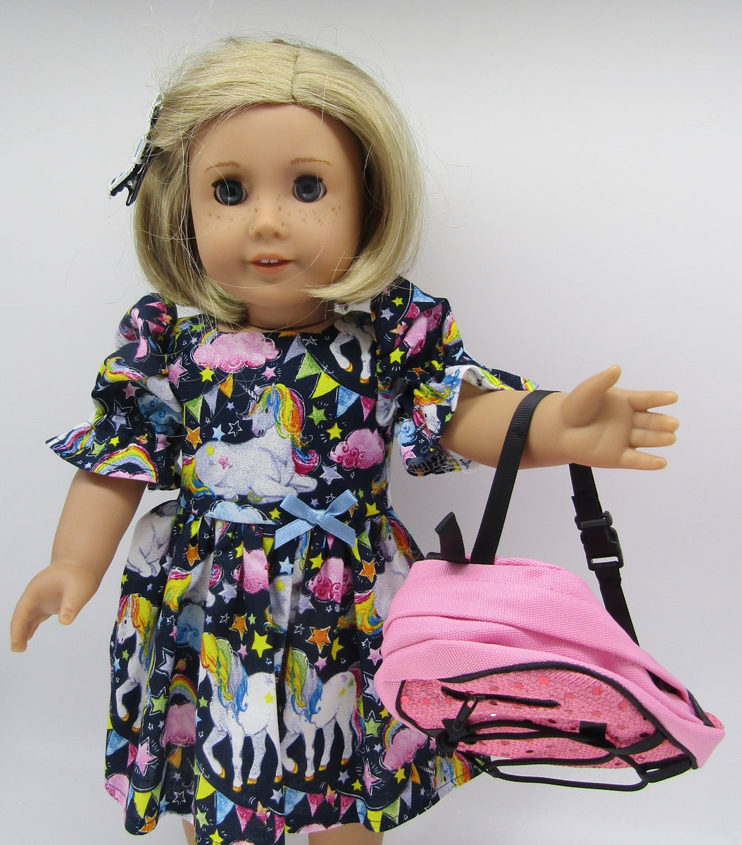 Sequin Backpack 18 inch Doll: Pink – Handmade Designs for Dolls