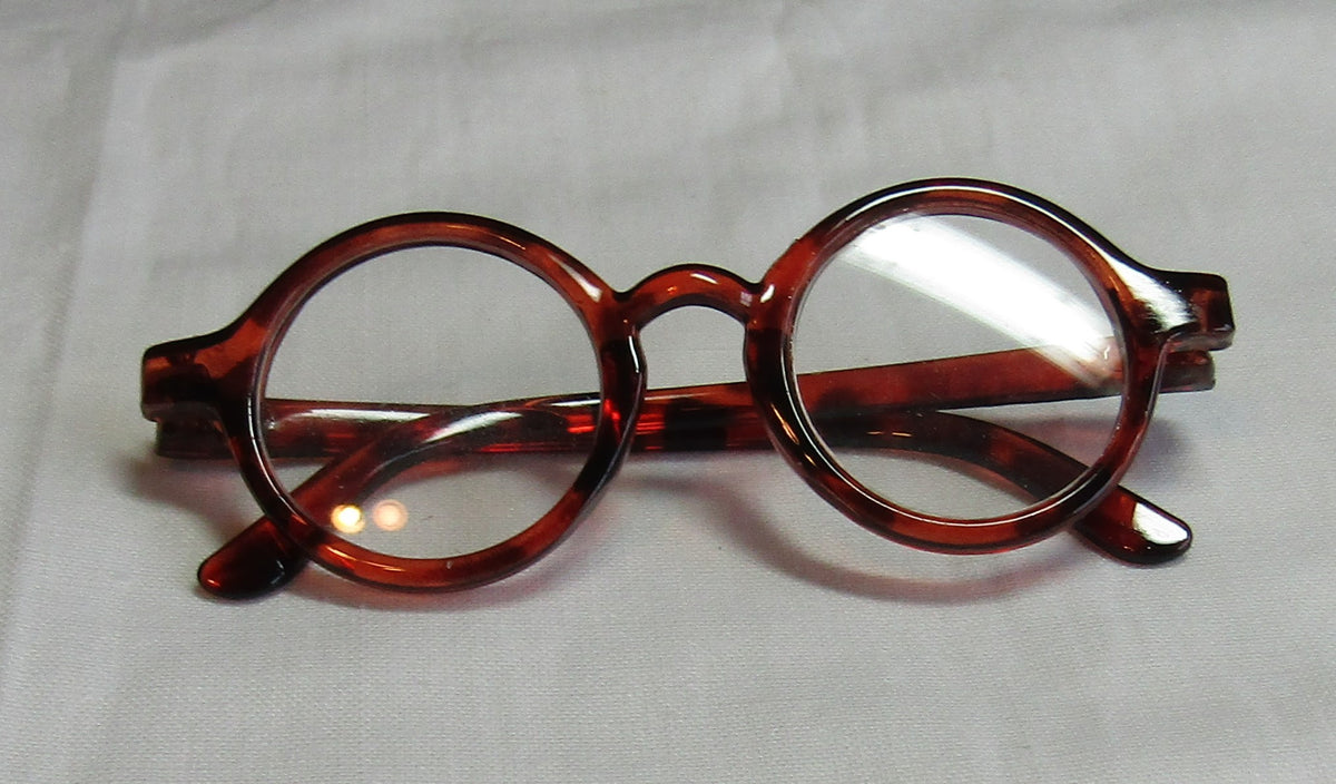 Tortoise Shell Circle Glasses – Handmade Designs for Dolls